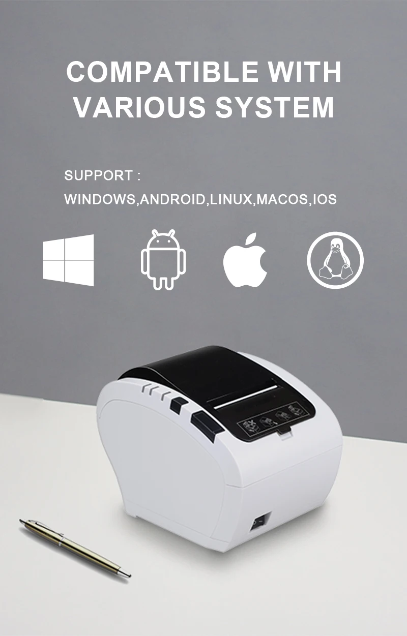 Cheap 80mm Thermal Receipt Printer Zywell Usb Ethernet Supermarket ...