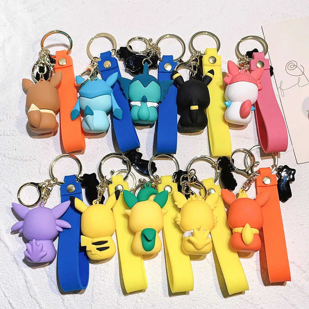 2023 Eevee Keychain - Kawaii 3D PVC Silicone Pendant