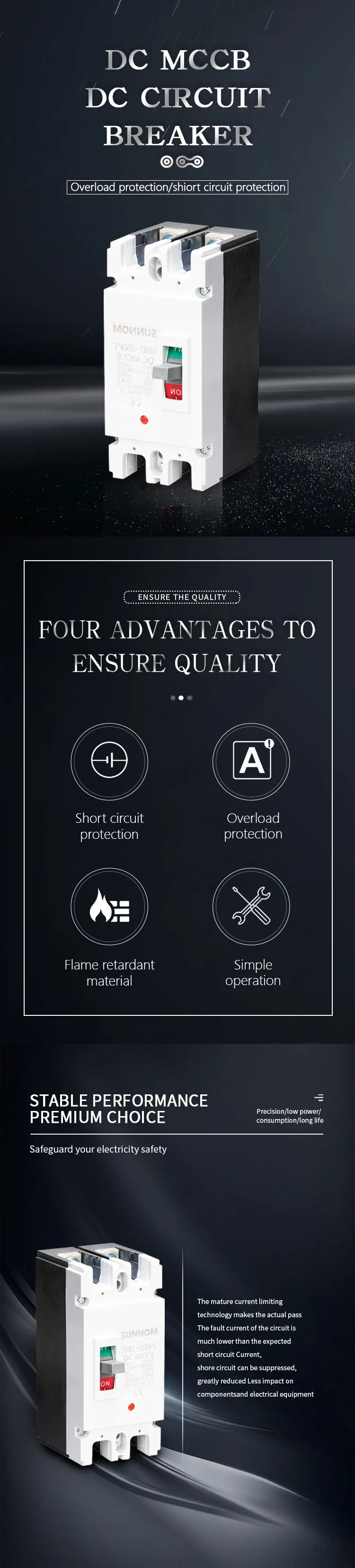 CE Certified Solar Protectors - Reliable DC Circuit Breakers