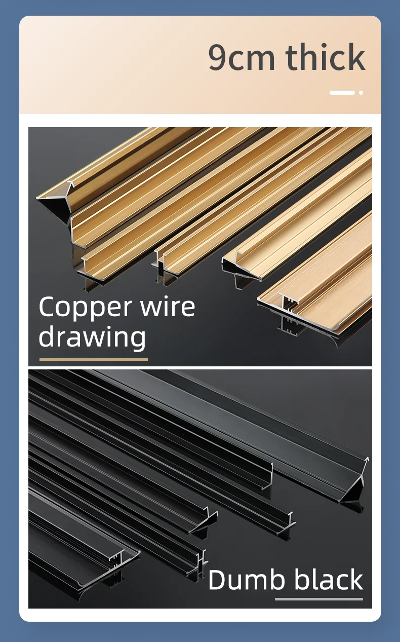 Aluminum Alloy Corner Edge Closing Line Wainscot 9 12mm 18 I-line Wood ...