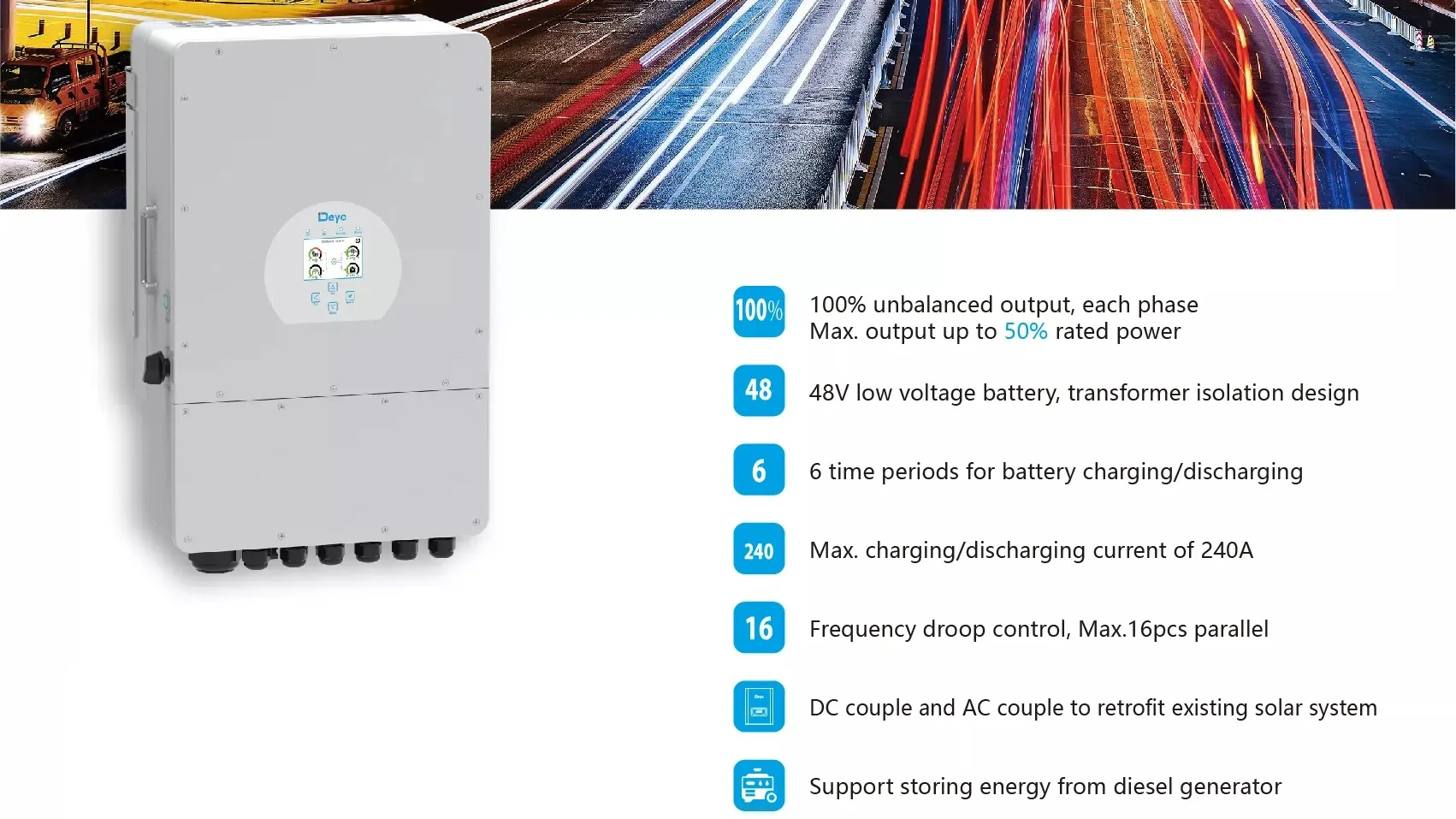Deye Hybrid On Grid Off Grid Hybrid Inverter 10kw Inverter 12kva Solar Inverter - Buy Hybrid ...