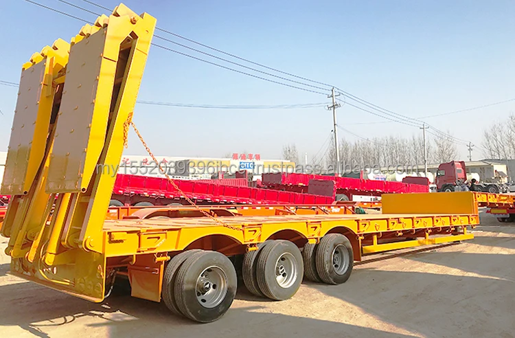 Heavy Duty 3 Axle 4 Axles 18 Meter 40ft 40ton 60ton Lowbed Trailer Low ...