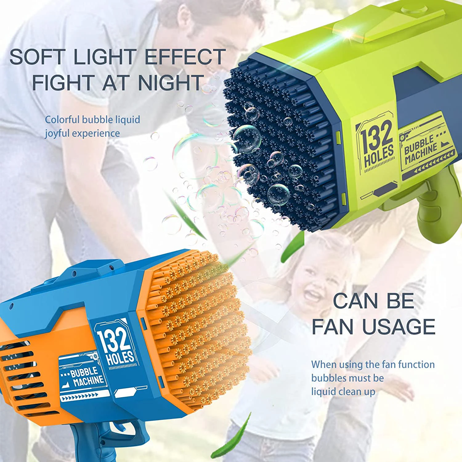 132 Holes Rocket Bazooka Bubble Gun For Kids Outdoor Play Children ...