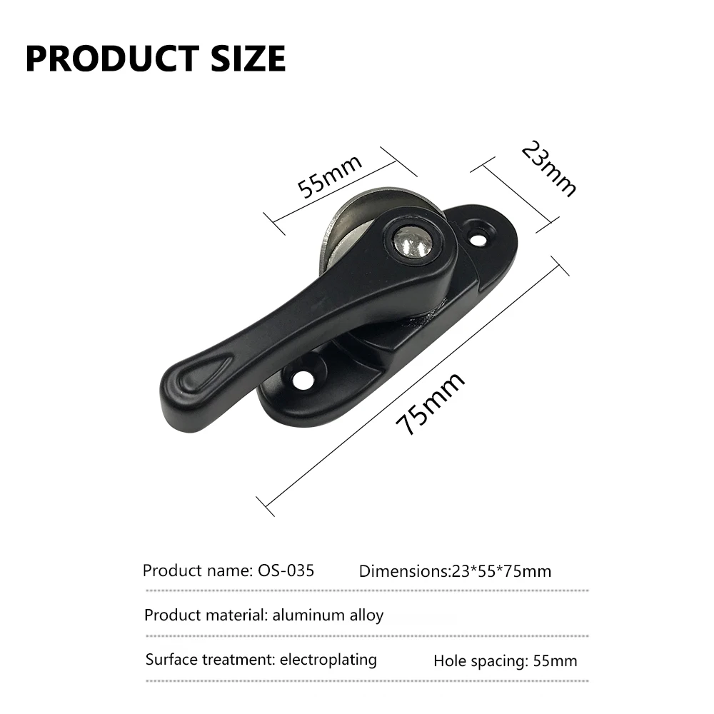 Small Two-Way Crescent Lock With Hook Aluminum Alloy Door and Window ...