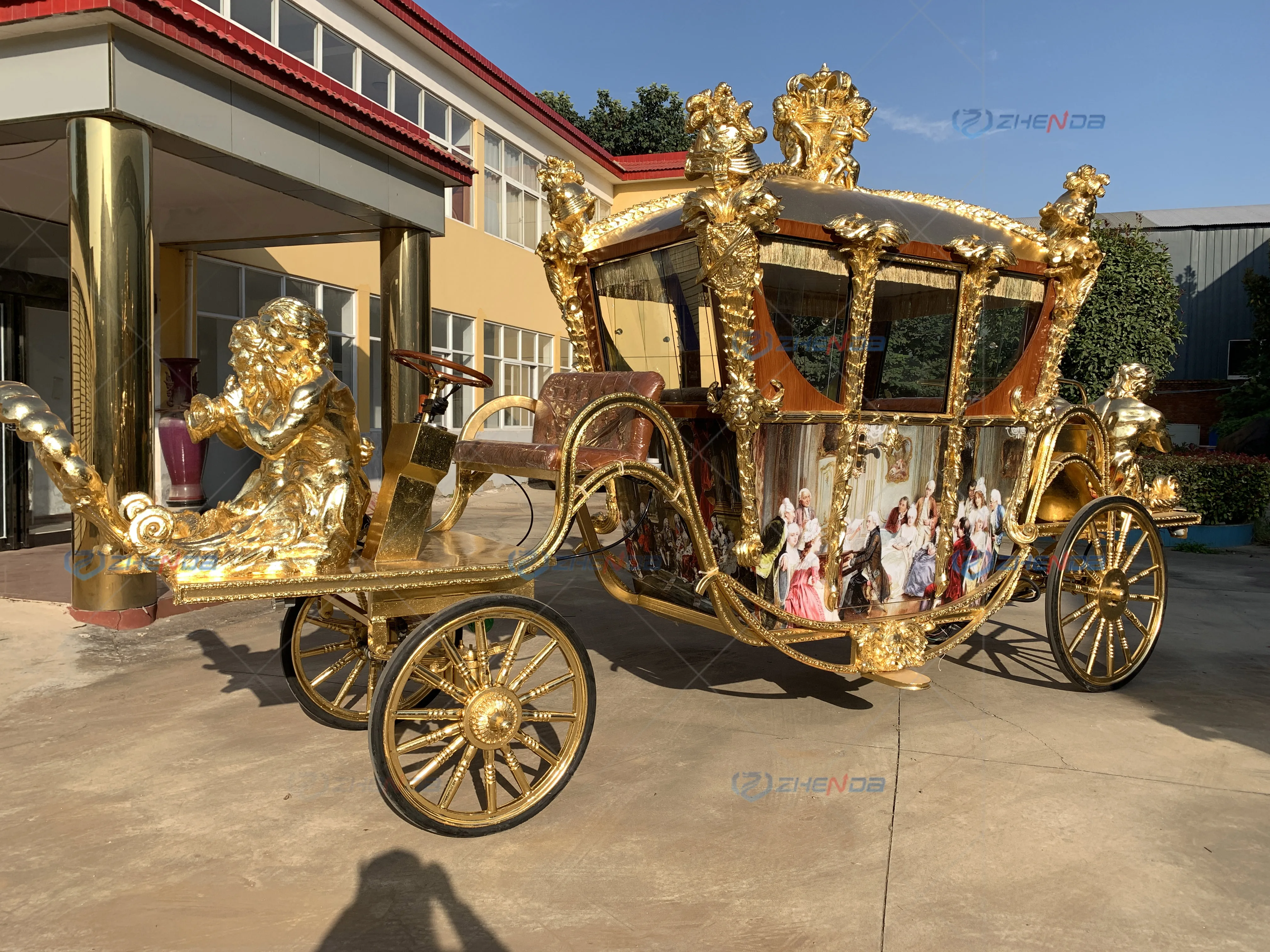 Luxury Golden Wedding Horse Wagon/oem Electric Royal Carriage/retro ...