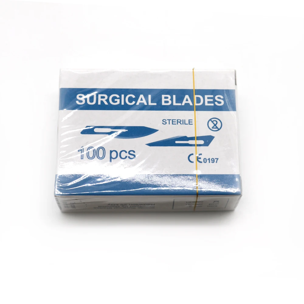 100PCS Sterile Carbon Steel Scalpel Blades for Dental Surgery