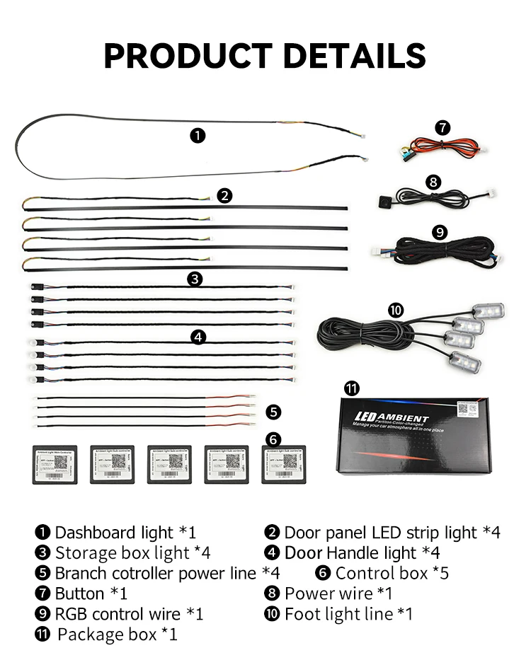 Factory Custom Ambient Lighting Easy Install Symphony Universal Car ...