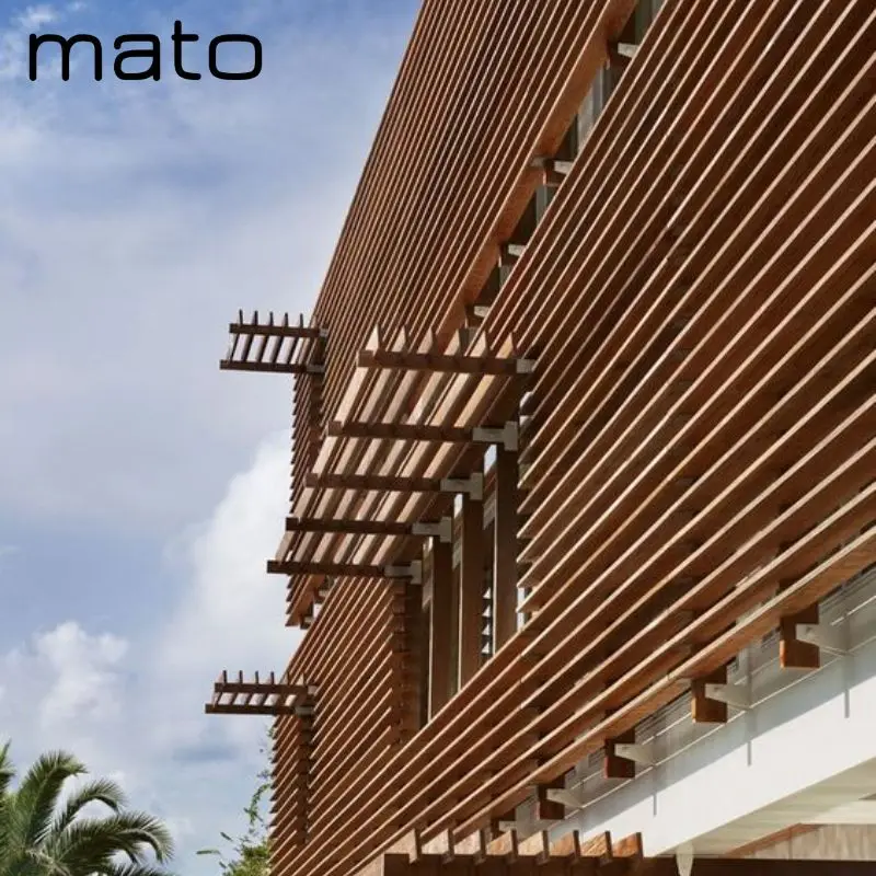 Timber-look Battens Aluminum Facade Panel Sun Screen - Buy Ceiling ...