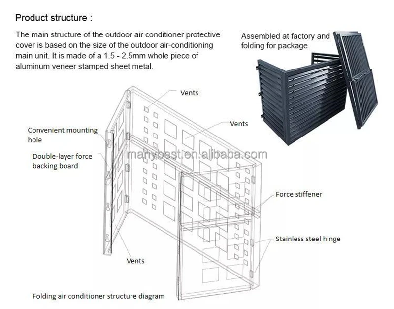 Aluminum Heat Pump Unit Covers - Durable & Modern Protection
