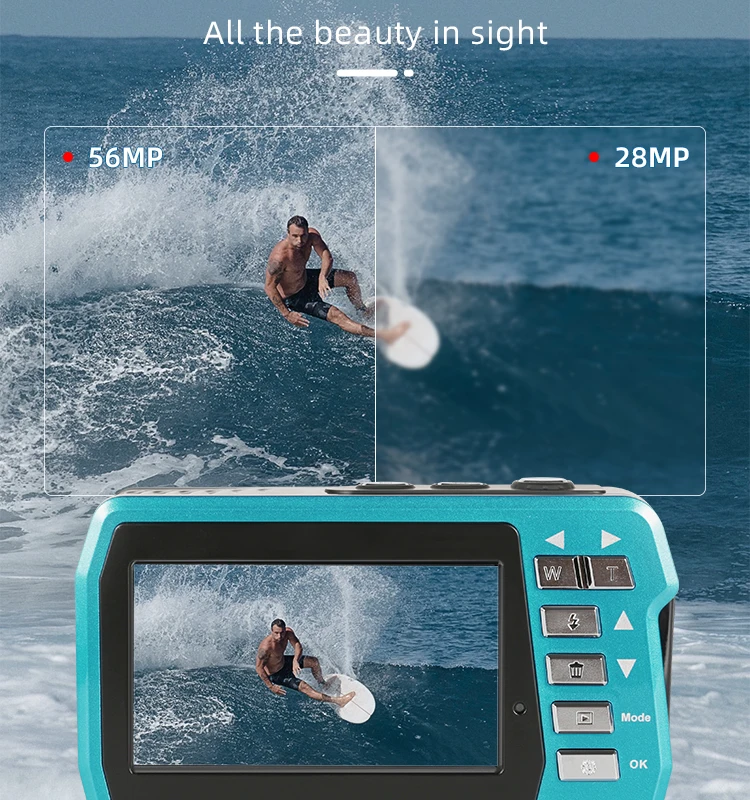 Waterproof Camera 56mp Underwater Cameras Uhd 4k/30fps Video Recorder ...