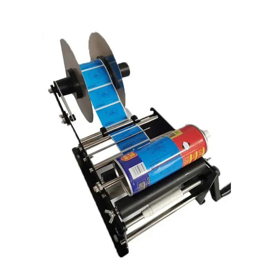 Small Manual Labeling Machine Round Plastic Glass Wine Bottle Adhesive ...