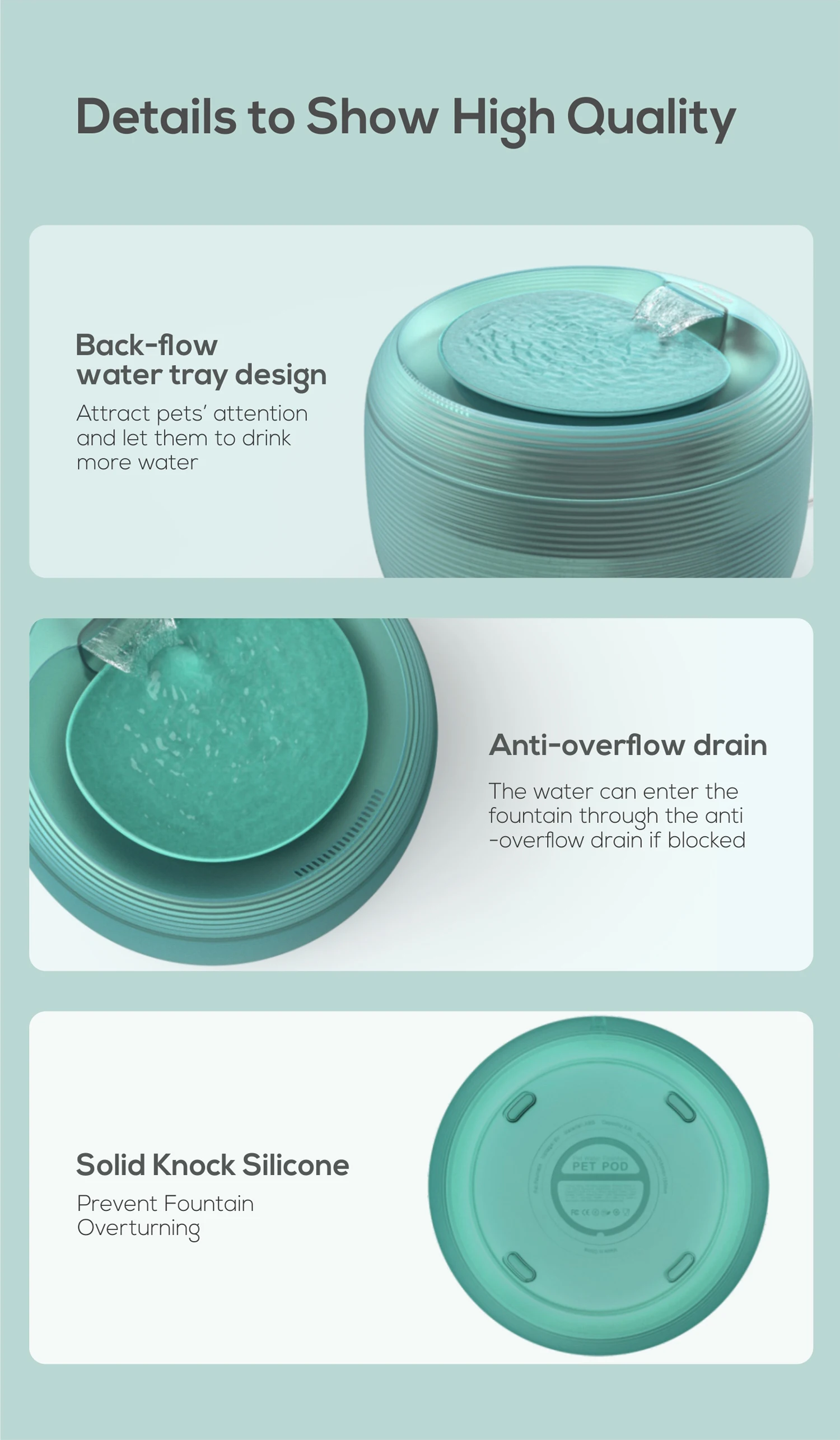 XCHO Real Name - Silent Pet Water Fountain for Dogs