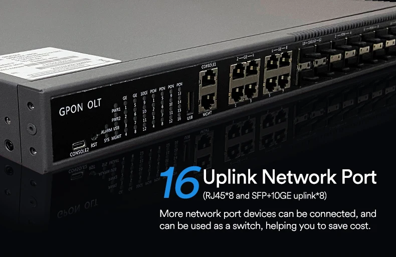 New Customized 16 Port Gpon Olt With 4*sfp Ftth Network Fiber Optical ...