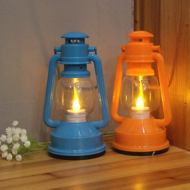 COLORFUL PLASTIC TINY HANGING OIL LANTERN, WITH LED TEA LIGHT INSIDE ...