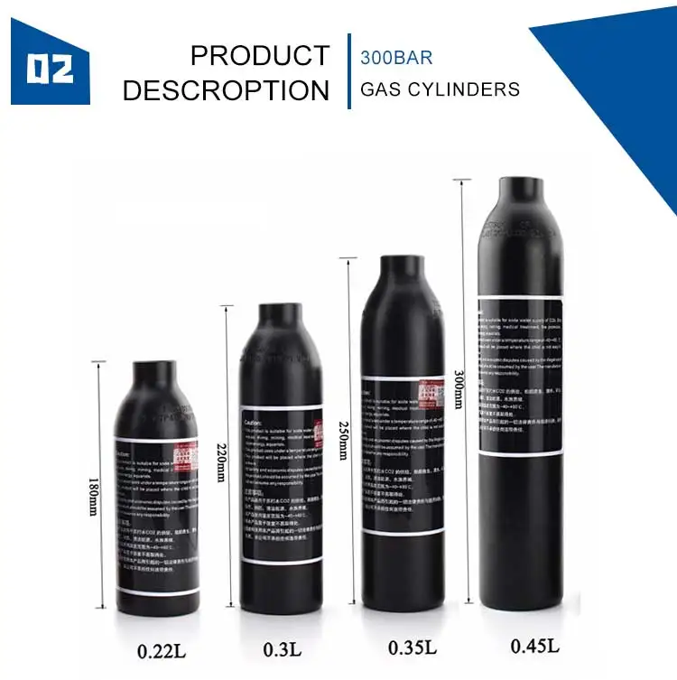 300bar Aluminium Paintball Gas Cylinder Pcp Air Tank - Buy Pcp,Pcp Air ...