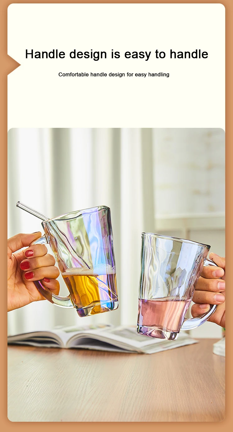 390ml Handle Beer Glass Cup Pink Couple Mug Valentine's Day Gift ...