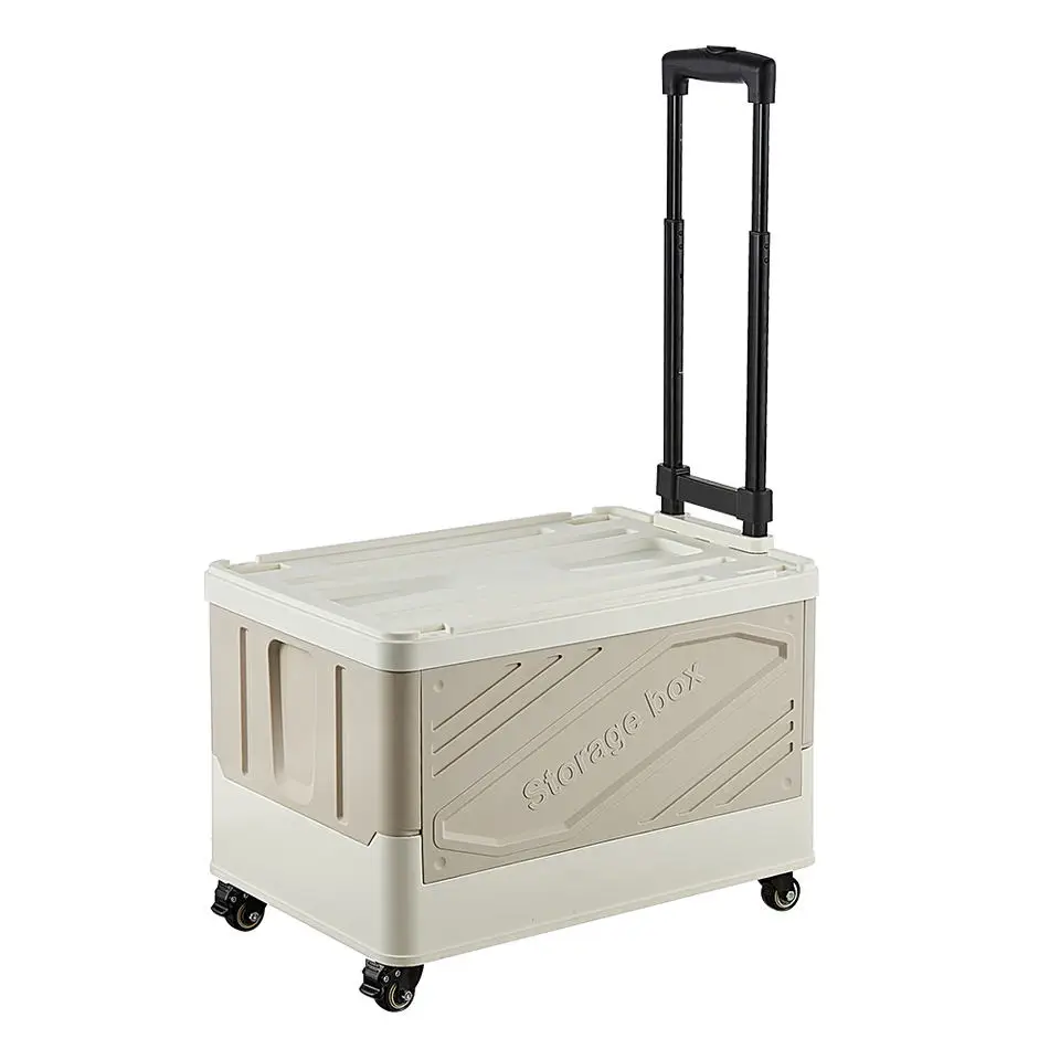 Wholesale Brown 50L Large Capacity Folding Shopping Cart with Wheels ...