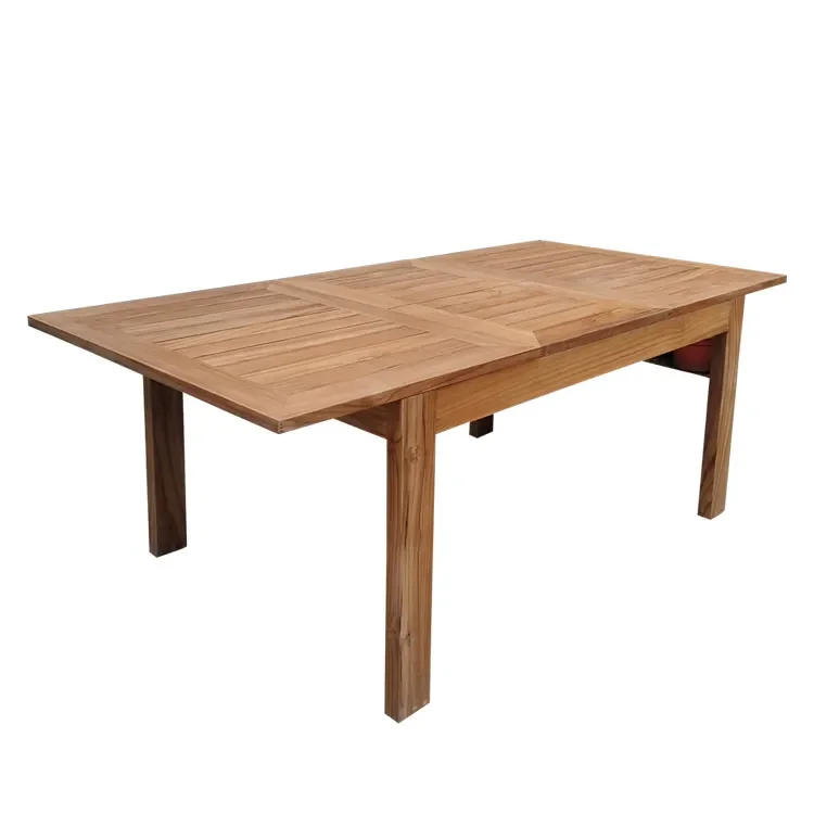 Custom Teak Wood Extendable Dining Table Set for Outdoor