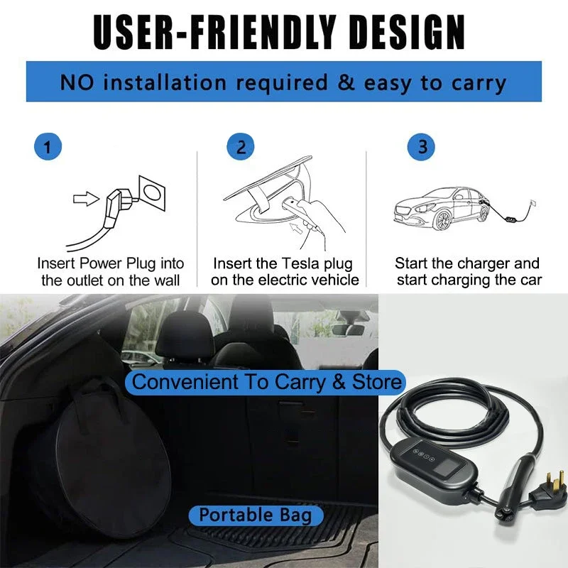 Tesla Electric Vehicle Mobile Charging 32a Fast Home Charging Ac ...