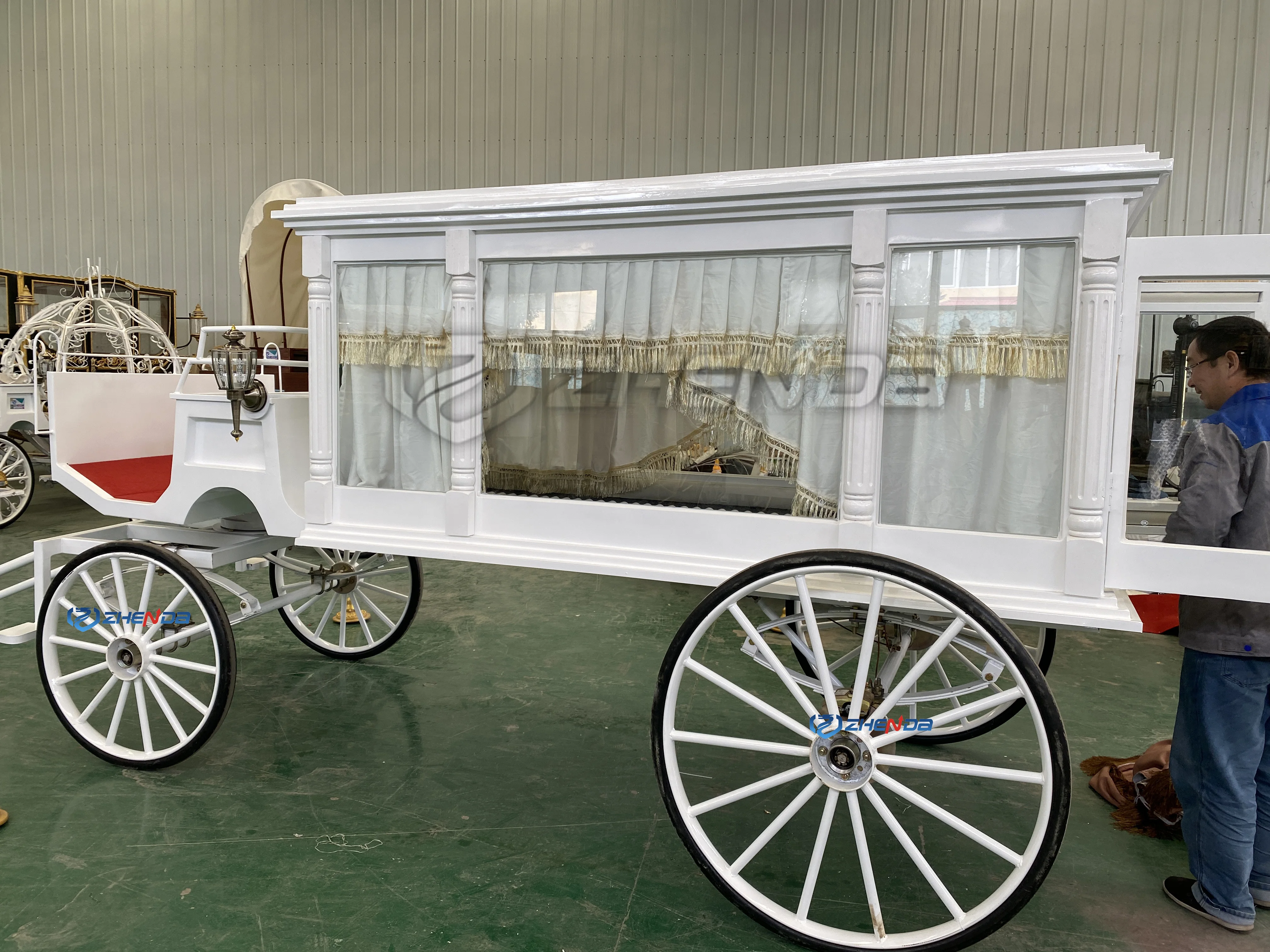 Modern Funeral Horse Drawn Carriage White Horse Hearse For Sale - Buy ...