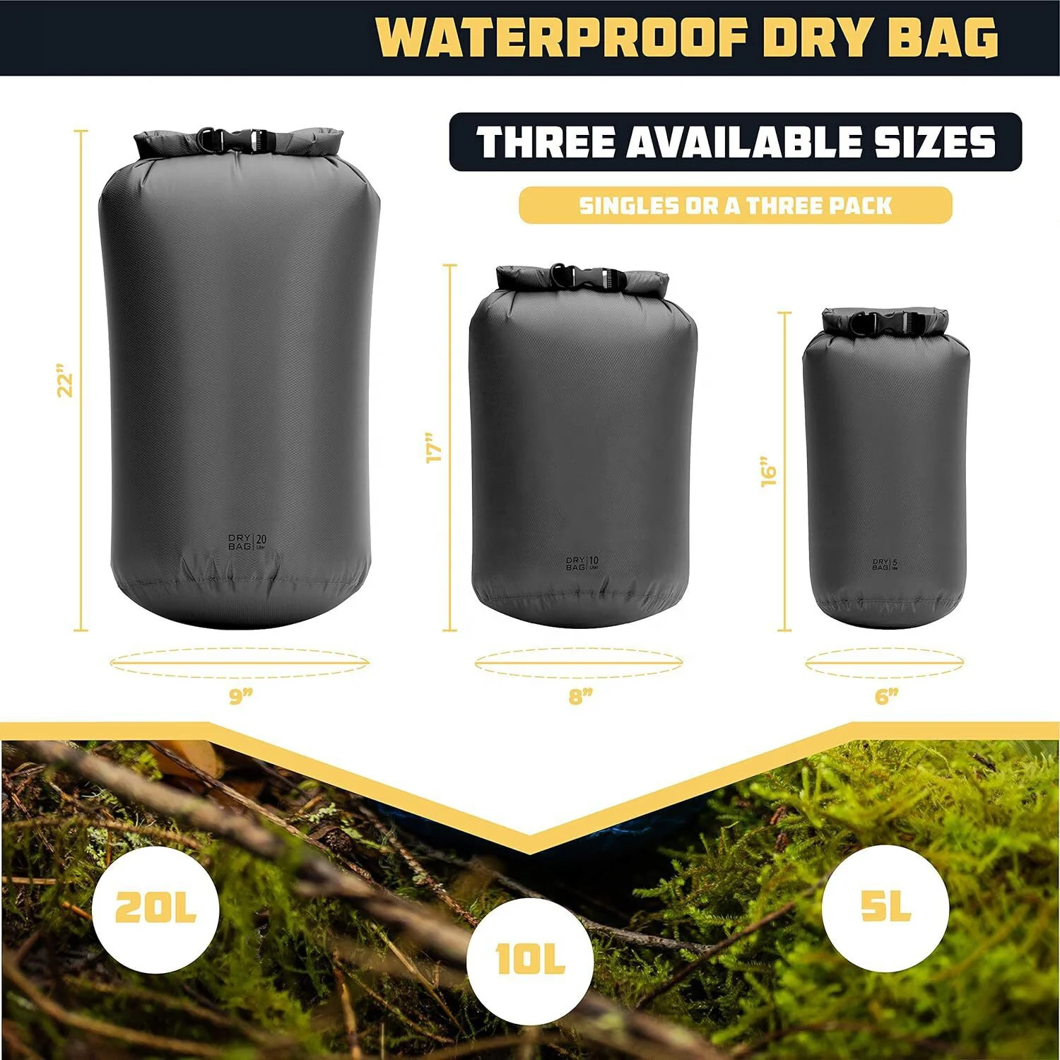 Hispeed Boating Hiking Kayak Floating Water Proof Dry Bag 20l/10l/5l ...