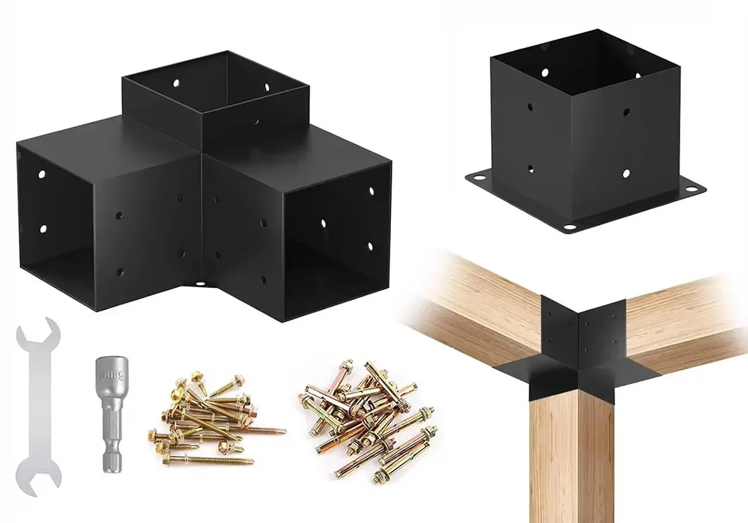 Bracing Beam Angle Anchor Carbon Steel Wood 3X3 Pergola U Bracket ...