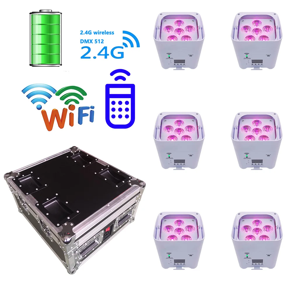RGBWA Wireless DMX up Lighting Battery Operated Wifi Remote Control DJ ...