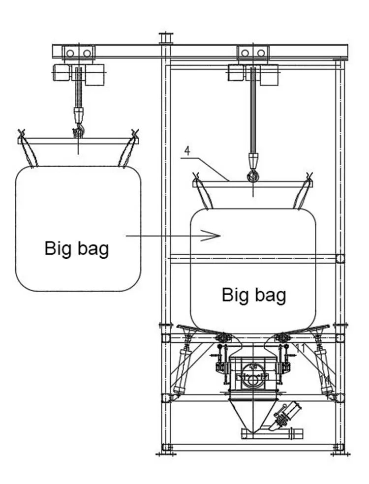Sugar Bulk Bag Discharger Food Powder Jumbo Bag Unloading Station ...