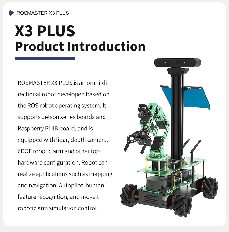 Yahboom Rosmaster X3 Plus Programmable Robots Compatible With Ros Ros2 ...