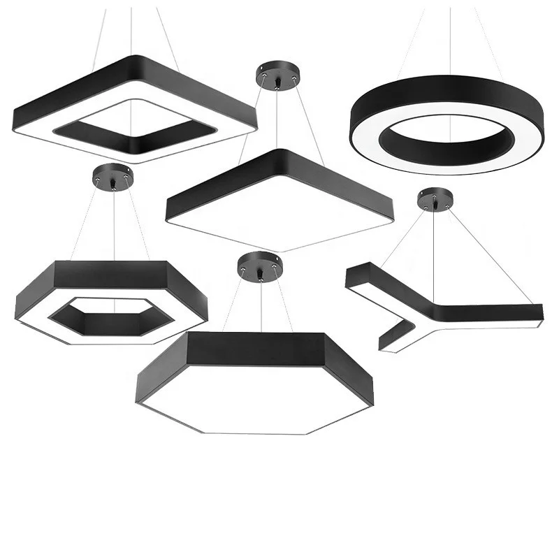 Honeycomb Led Office Hanging Light Hexagonal Round square Y-shaped Ring ...