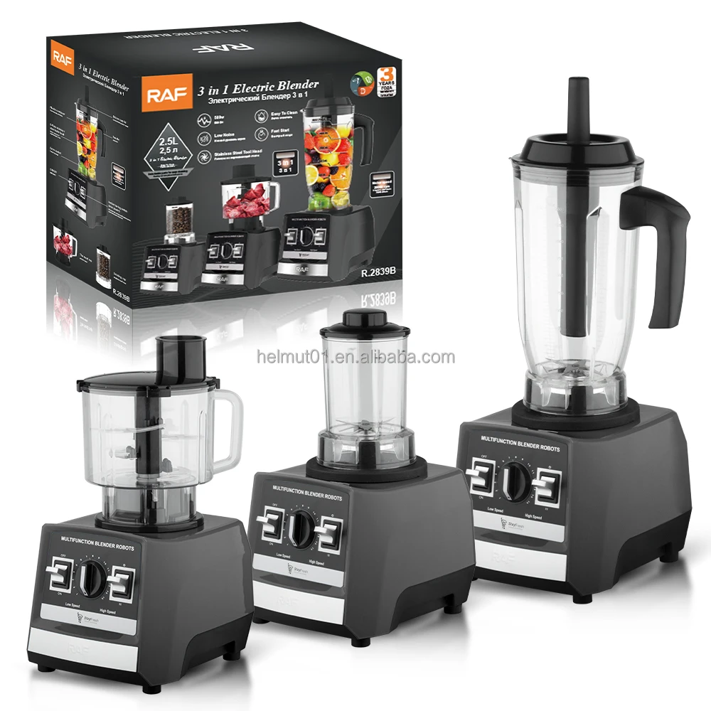 RAF Mixer Smoothies Countertop Blender - 3 in 1 Versatility