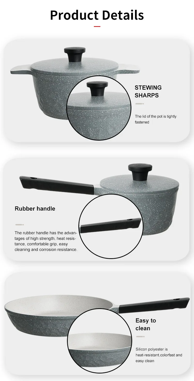 12pcs Die Cast Cookware Set Aluminium Ceramic Pan Cooking Sartenes De ...