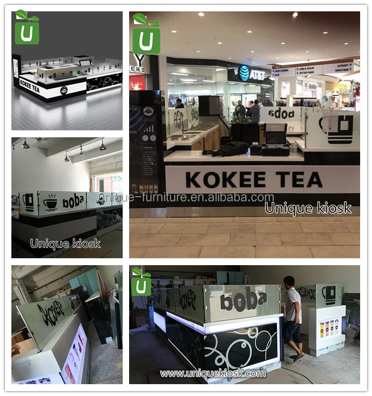 White Nice Bubble Tea Store Design Bubble Tea Display Stand Beverage ...