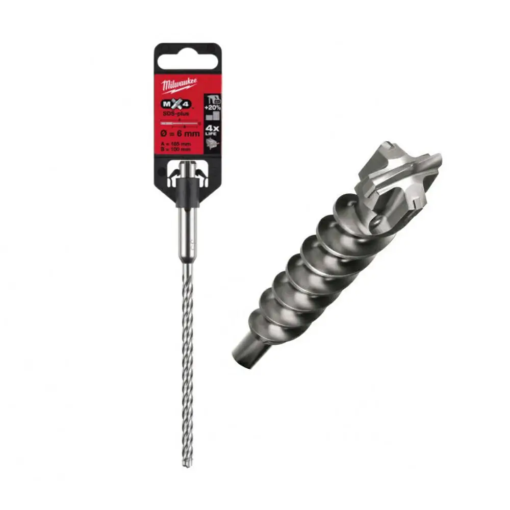 SDS-PLUS 4-Point Drill Bits for Masonry & Concrete MM5X165 Size ...
