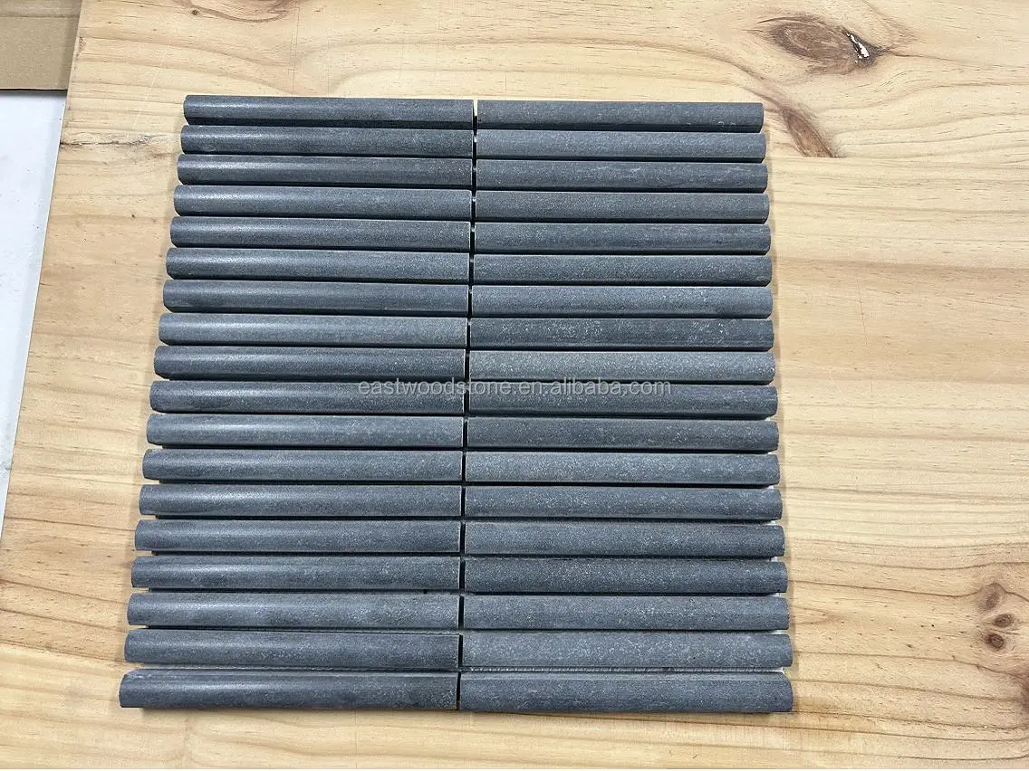 Antiqued Honed Blue Stone Grey Basalt Mosaic Convex Model for Living ...