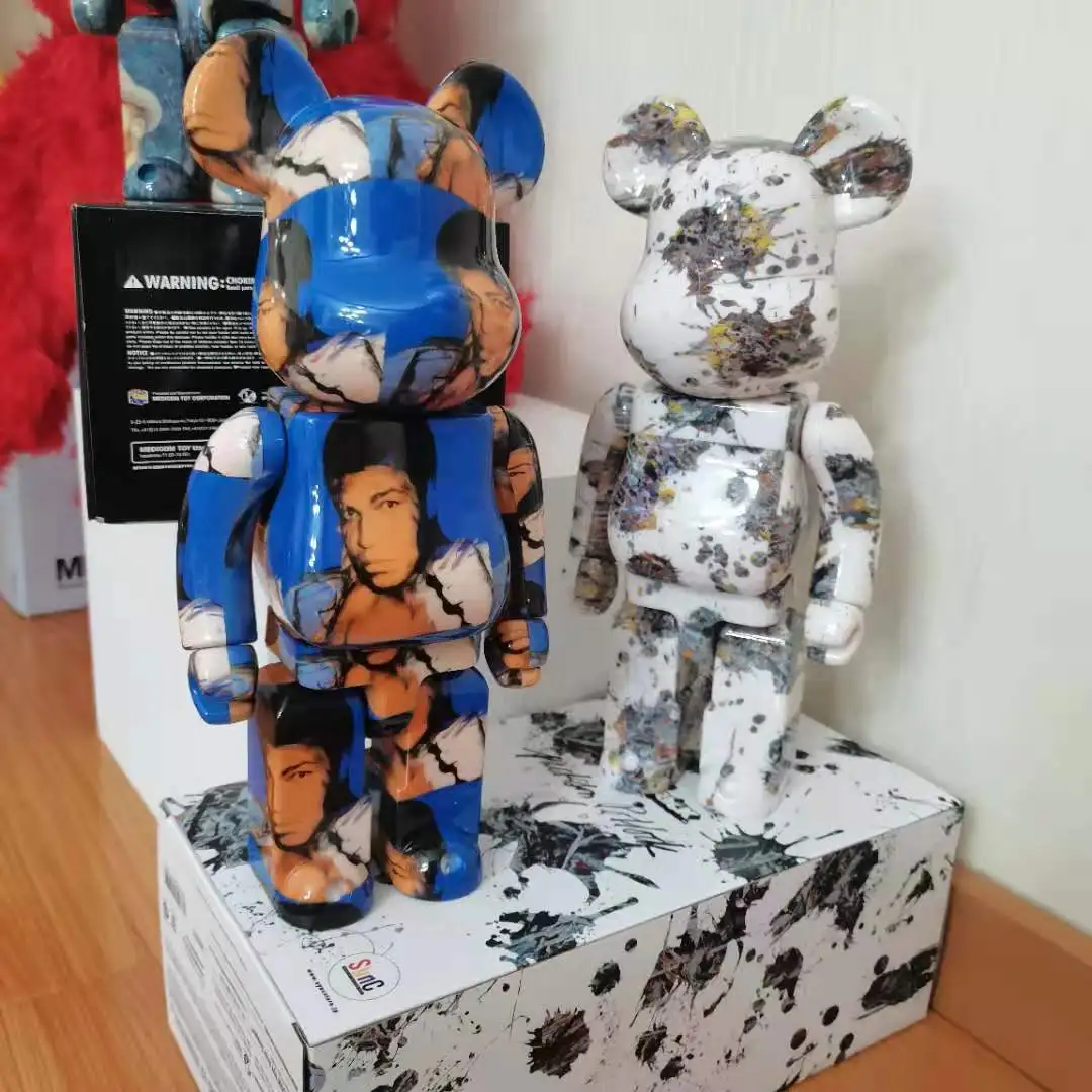 Life Size KAW Bearbrick 400% Van Gogh Block Bear Kaw Statue