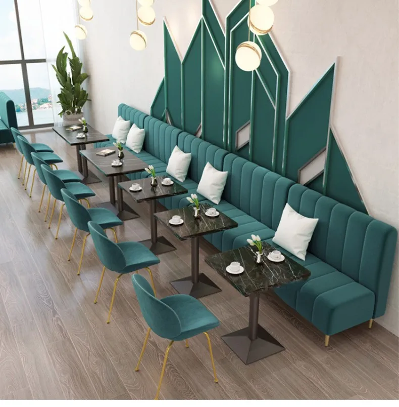 Restaurant Booth Seating Commercial Use Marble Table Restaurant Chairs ...