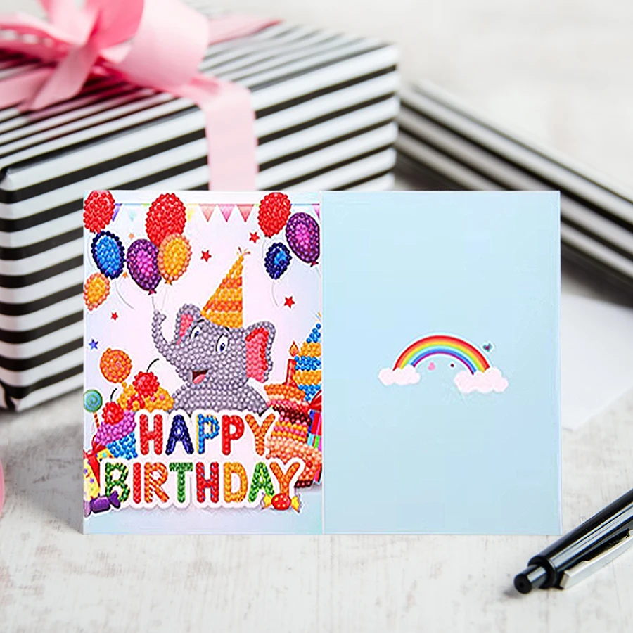 5d Greeting Diamond Painting Cards Customized Birthday Card Diamond ...