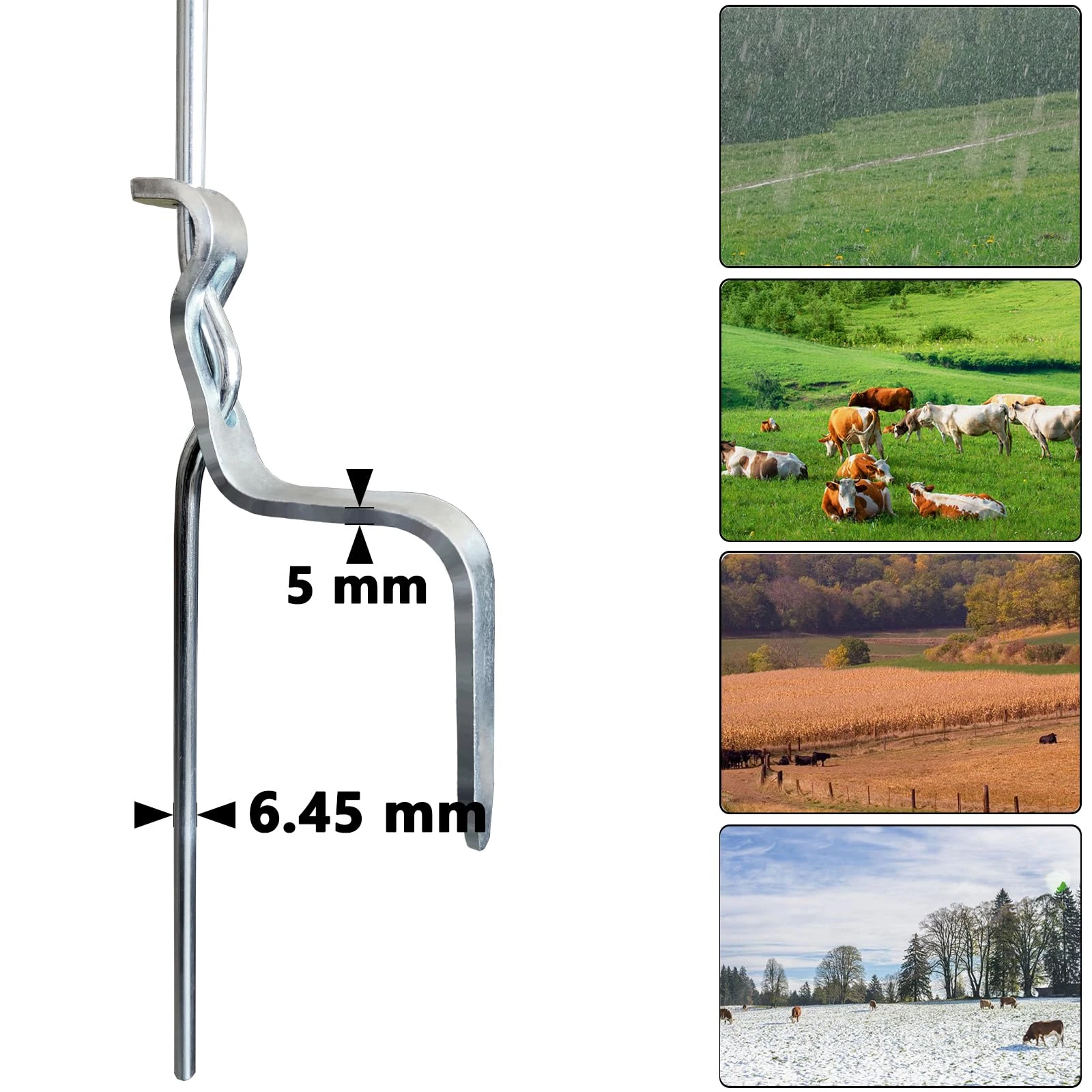 Modern Galvanized Spring Steel Electric Fence Step-in Pigtail Post for ...