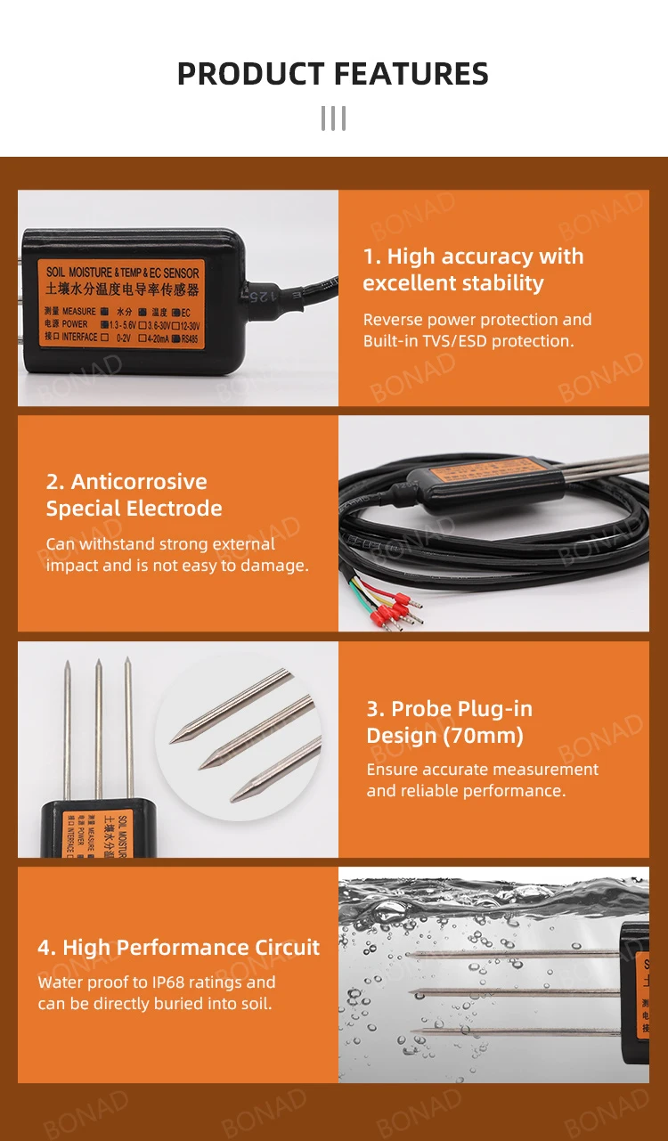 MEC10 Soil EC Moisture Sensor - Precision and Reliability