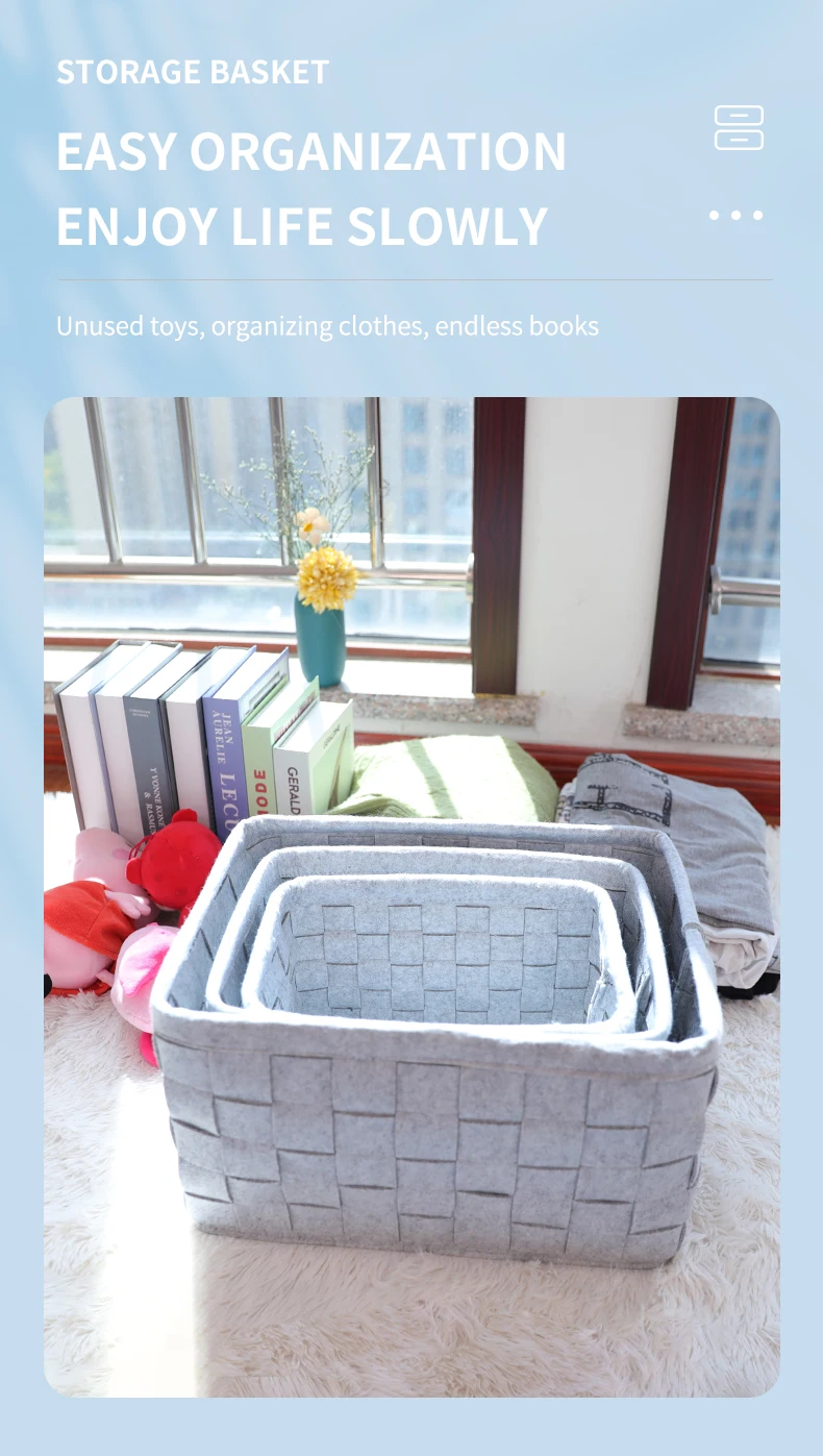 Felt Fabric Laundry Hamper Large Laundry Basket Laundry Hamper Bucket ...