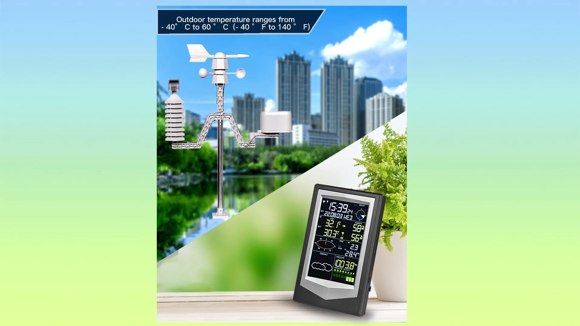 The Latest Outdoor Wireless Wind Direction Wind Speed Weather Station ...