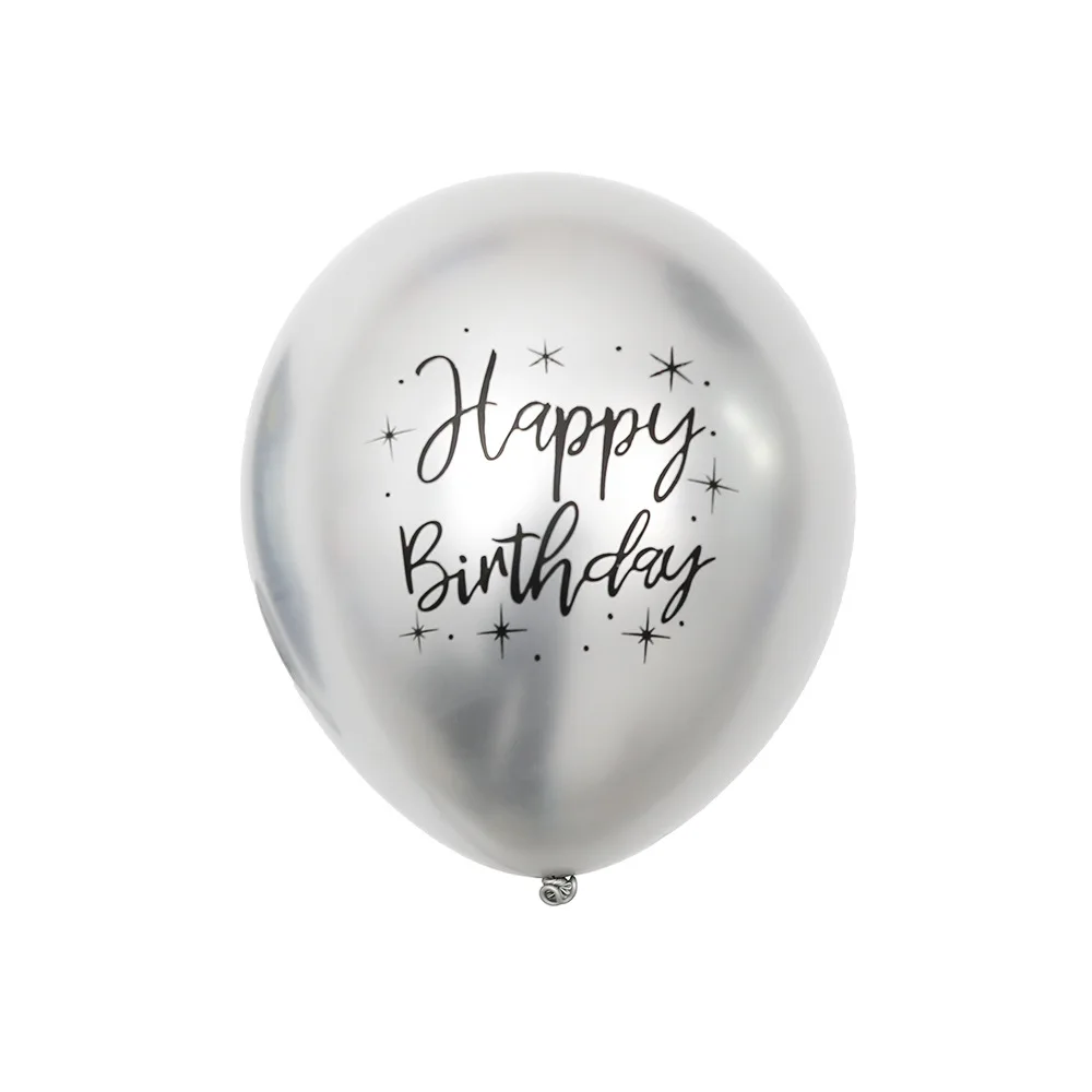 Happy Birthday Chrome Metal Latex Helium Balloon Wholesale Party Latex ...