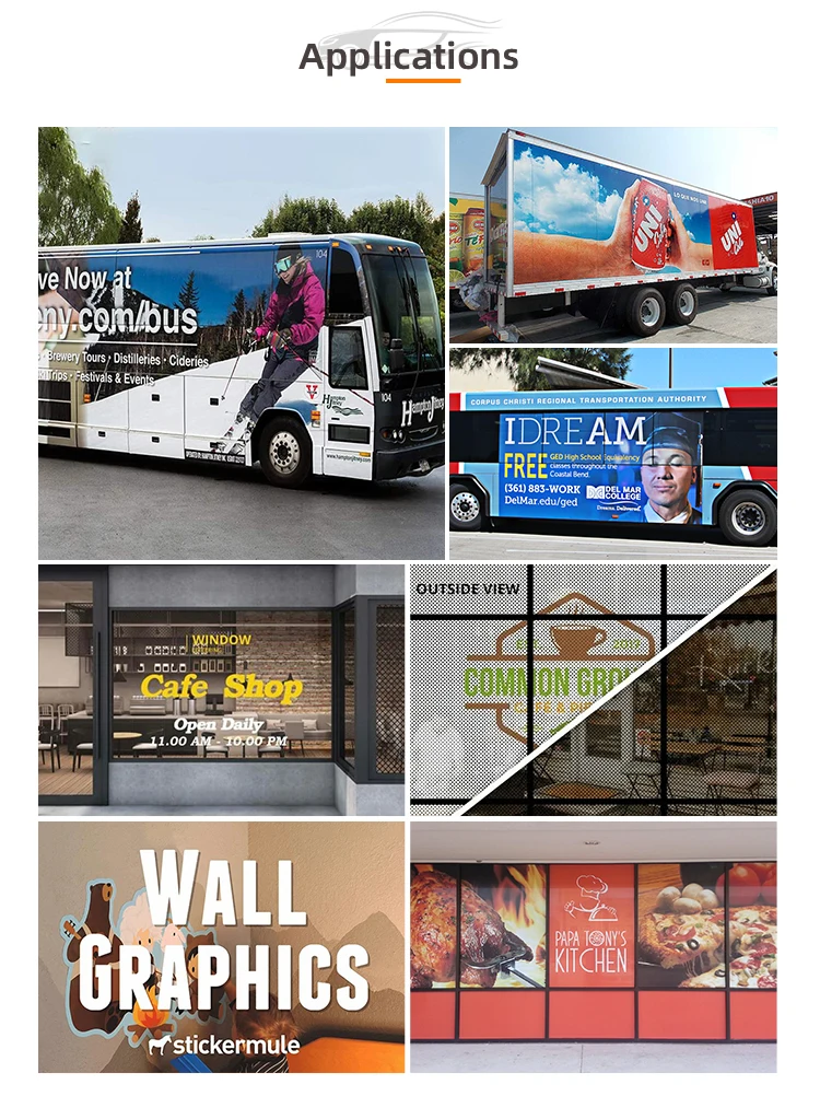 Perforated Vinyl See Through Sticker Building Window Film Self Adhesive ...