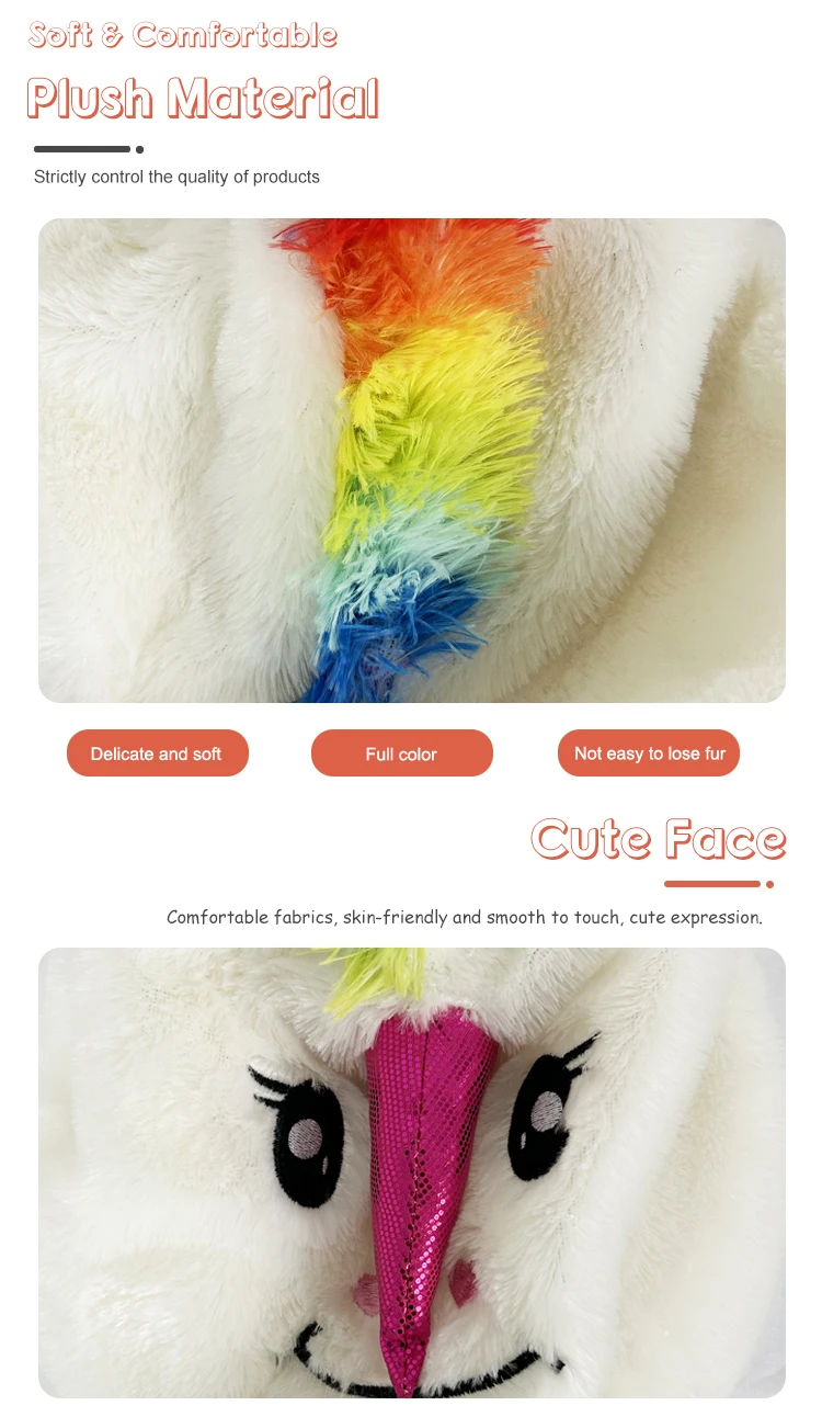 Custom Inflatable Plush Balls - Fuzzy Unicorn Toys