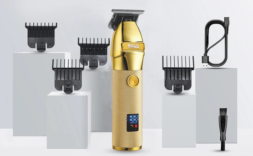 Dsp Professional Barber Hair Clippers Usb Rechargeable Wireless Led ...