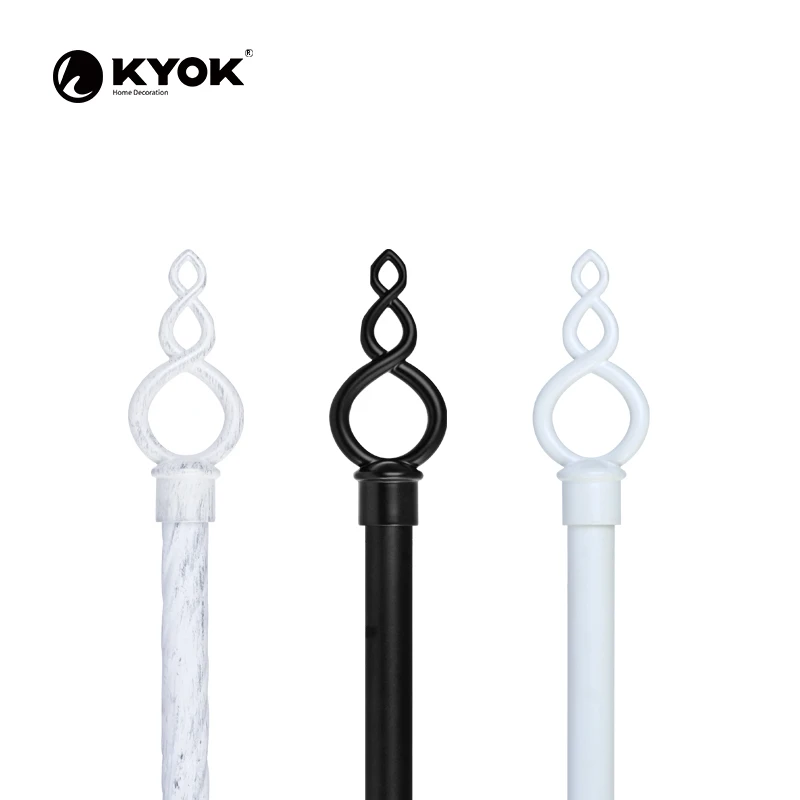 Roman style aluminum 19mm finials curtain rod| Alibaba.com