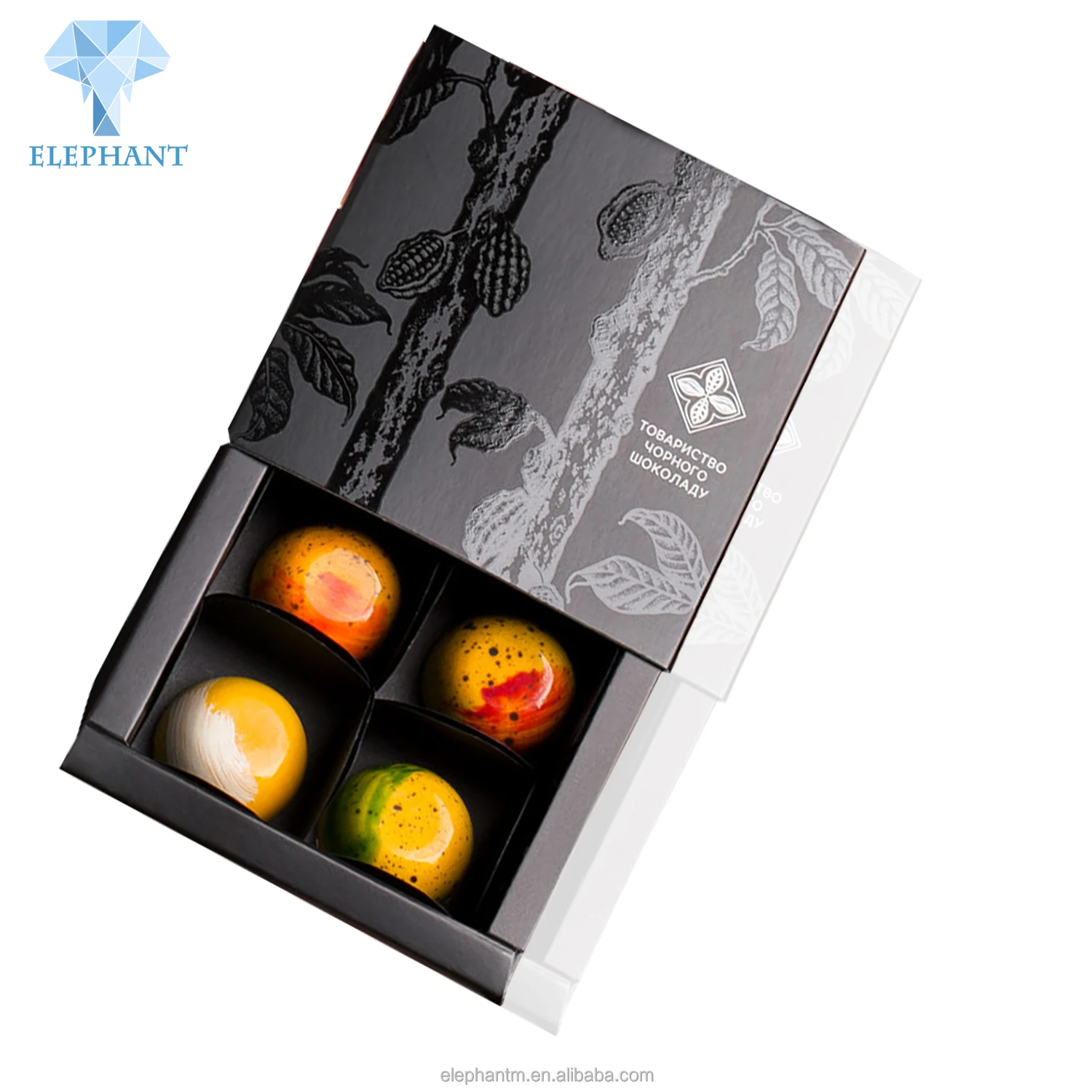Custom Black Card Sliding Drawer Sushi Dessert Cookie Chocolate Food ...