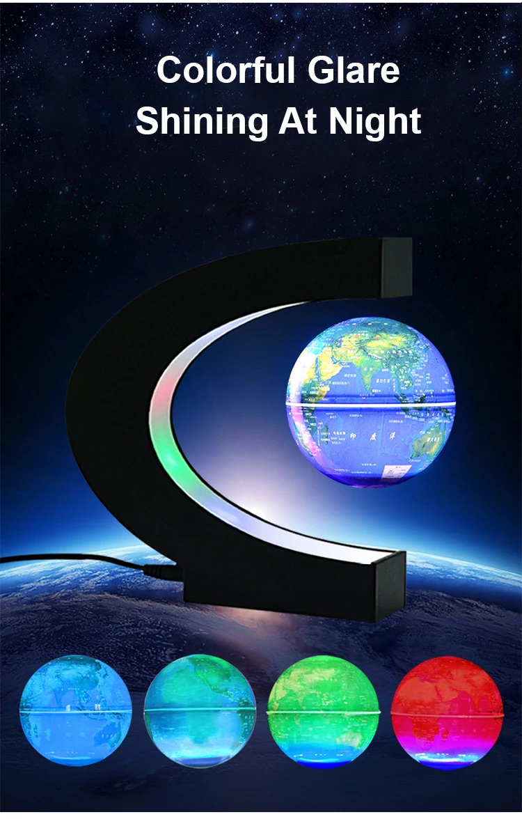 3 Inch Magnetic Rotating Globe Novelty C Shape Mova Moon Magnetic ...
