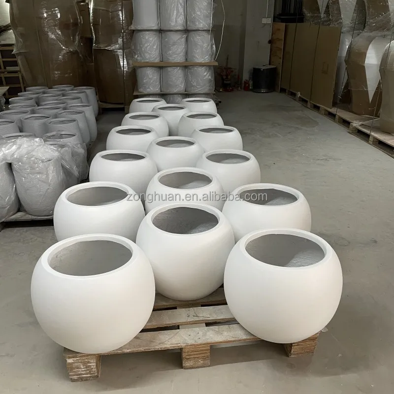 Outdoor Plan Pots Fiberglass,big Round Fiber Flower Pots for Hotel,pots ...